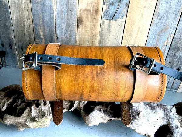 Tool Roll Harley Sportster Softail Chopper Bobber Hardtail Ant Tan Lea ...